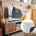 Blue Brown Barn TV Cover for 75 Inch Screen, Stretch Fabric Dustproof ...