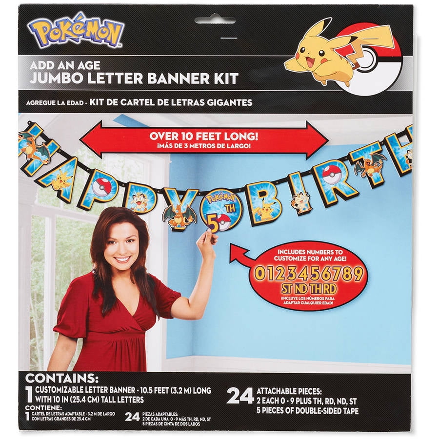 Pokemon Add-an-Age Birthday Party Banner, Party Supplies - Walmart.com