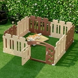 Gymax Dog Pen Play Area, Indoor/Outdoor 24'' 8-Panel Pet Playpen with ...