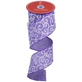 Northlight Swirl Wired Spring Craft Ribbon - 2.5" x 10 Yards - Purple ...