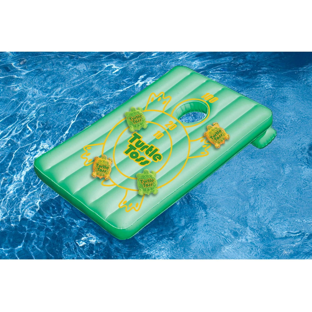 Swimline Vinyl Inflatable Turtle Toss Pool Float, Green - Walmart.com ...