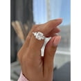 3.00Ct Elongated Cushion Cut Lab-Grown Diamond Trilogy Engagement Ring ...