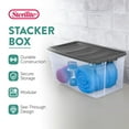 Sterilite 200 Quart Clear Stackable Latching Storage Box Container, 3 ...