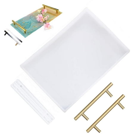 Silicone Resin Tray Molds Large Agate Serving Tray Molds with Handles ...