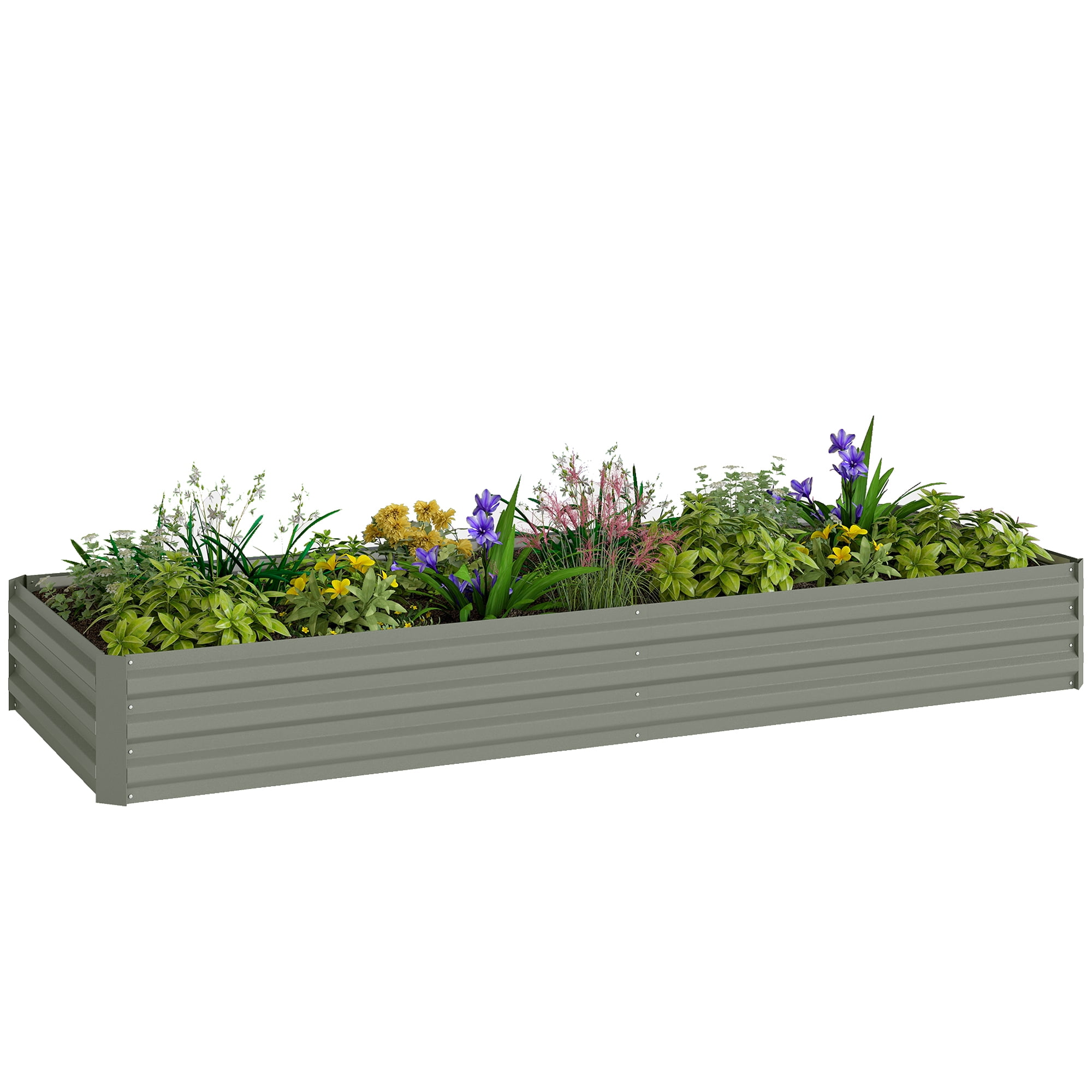 Click here for Outsunny 8 X 3 X 1ft Galvanized Raised Garden Bed... prices