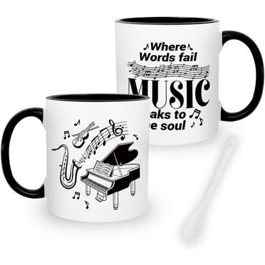 ThisWear Music Lovers Gifts Music Notes Mug Music Themed Gift Music ...