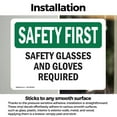 (2 Pack) Safety Glasses And Gloves Required OSHA Safety First Sign ...
