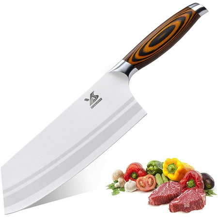 MSY BIGSUNNY 7Inch German Steel Bone Chopping Knife Cleaver Butcher ...