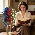 Red White Blue Hanging Flowers Artificial Baskets With Or Without LED ...