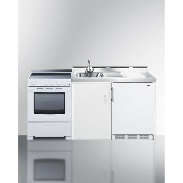 All-in-one combination kitchenette with refrigerator-freezer, sink ...