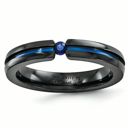 Edward Mirell Black Titanium Sapphire Amp; Blue Anodized 4mm Wedding ...