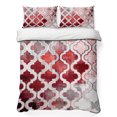 Abstract Red Gray Geometric Art 3 Pieces Quilt Set,1 Quilt with 2 Shams ...