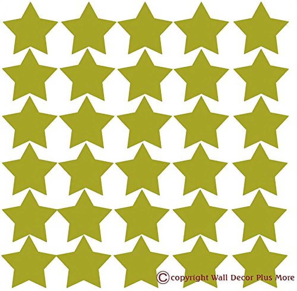 Star Vinyl Stickers for Home Decor 2-Inch Peel-N-Stick, Metallic Gold ...