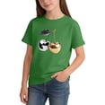 Army Green Cherry Fruit Print T-Shirt for Kids Girls Soft Knit Crewneck ...