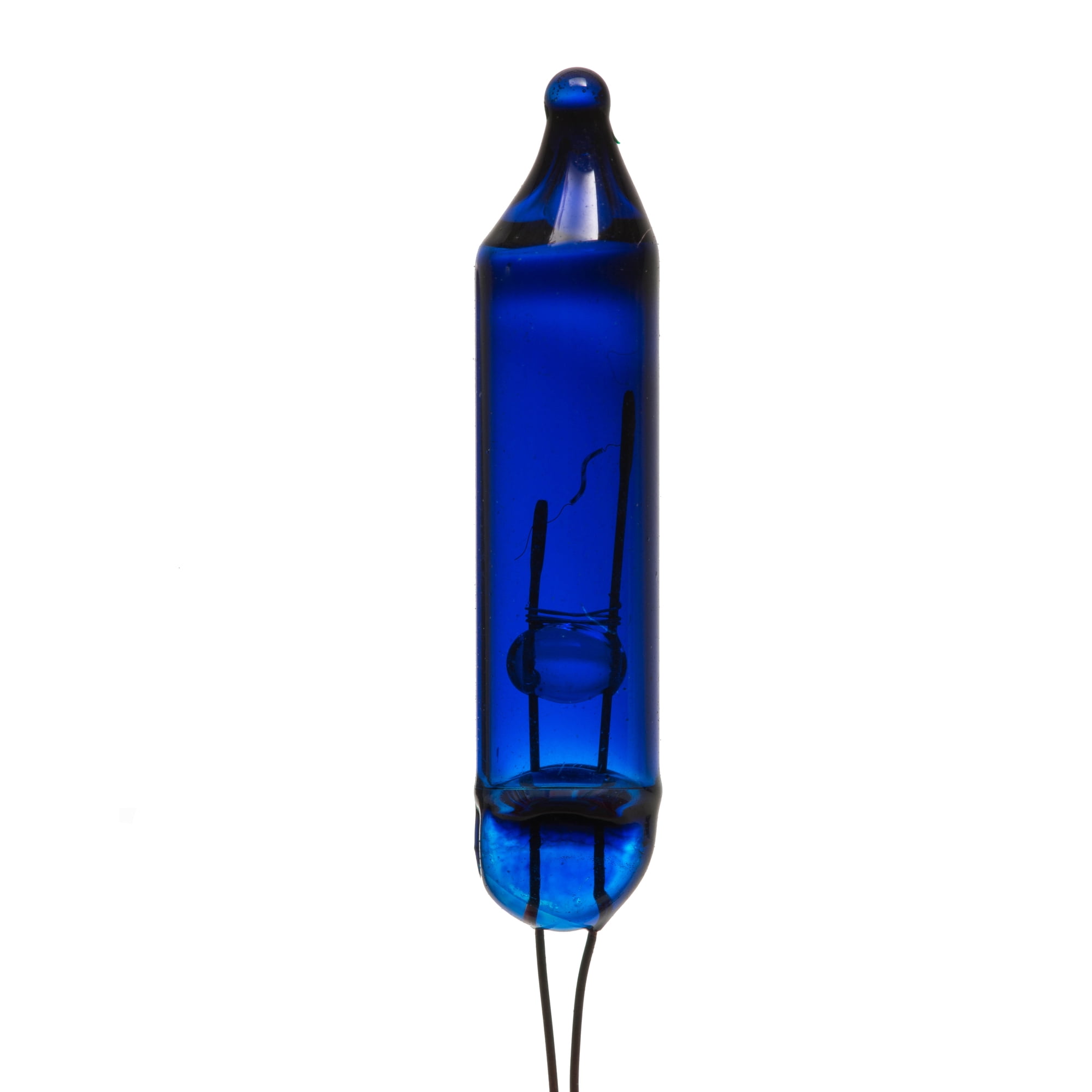 Vickerman Blue Glass Incandescent Mini Bulb with Pinched Base, 2.5 Volt ...