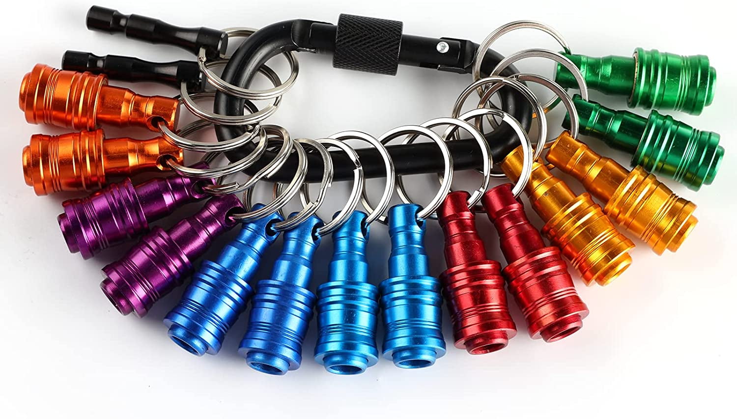 Portable Bit holder Keychain, 17 pcs 1/4 inch Hex Shank Screwdriver ...
