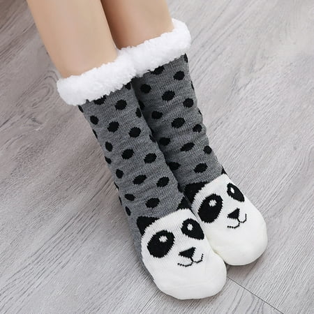 Long Thicken Fleece Lined Socks Women Soft Warm Cozy Fuzzy Slipper ...