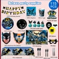 Bat Birthday Party Supplies, 115pcs Bat Birthday Decorations ...