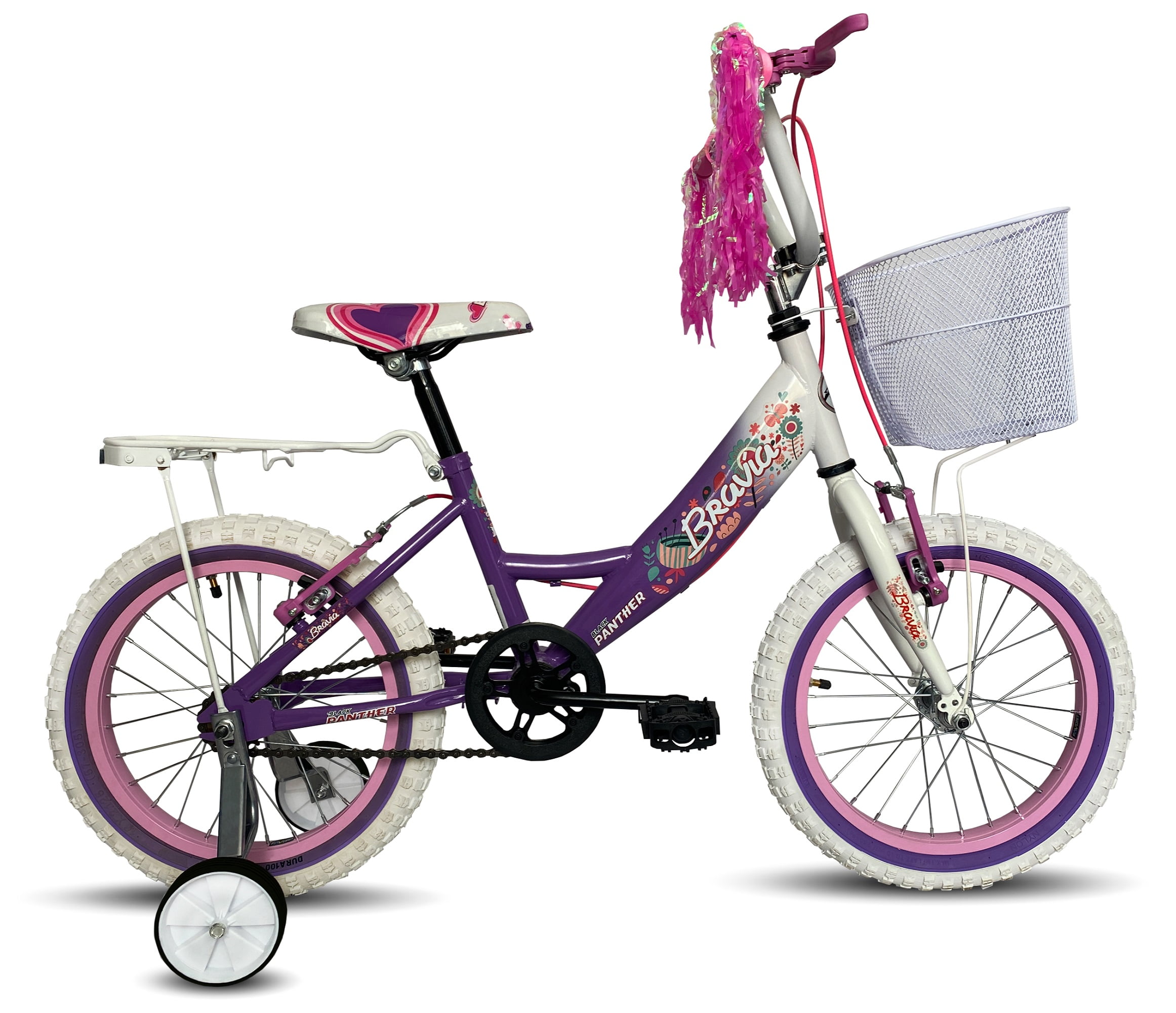 Bicicleta BLACK PANTHER Bravia Canasta Rodada 16 Ruedas Entrenadoras ...