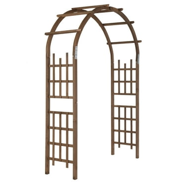 VINGLI 85in Wooden Garden Arbor, Wedding Arch for Ceremony Plant ...
