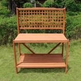 Northbeam Foldable Wood Potting Bench - Brown - Walmart.com