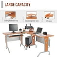 HomCom Home Desktop L-Shaped Corner Computer Office Desk with Rolling ...