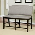 Bowery Hill Solid Wood Counter Height Bench in Dark Walnut - Walmart.com