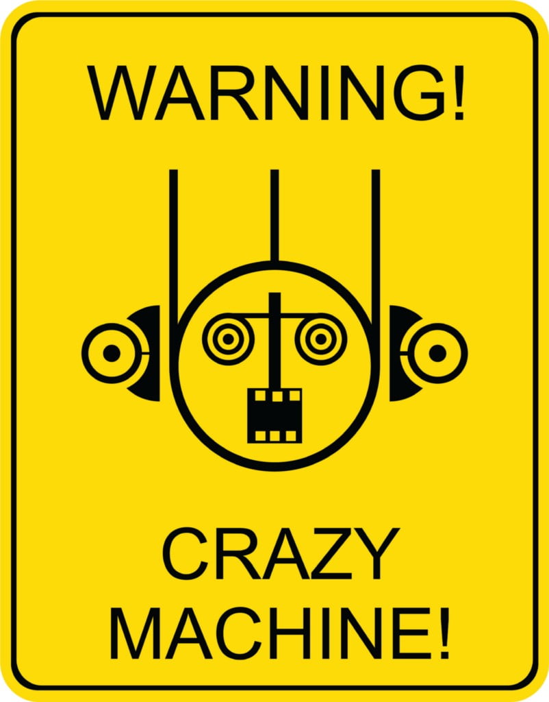Design With Vinyl Warning Crazy Machine Artwork Infected Computer Virus ...