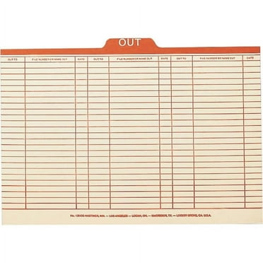 End Tab Poly Out Guides, Two-Pocket Style, 1/3" End Tab, Out, 8.5 X 11 ...