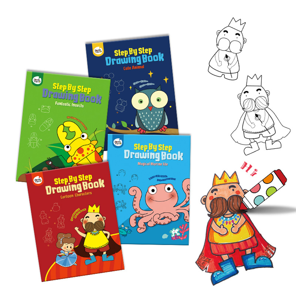 Paper-based Toddlers Coloring Book Early Educational Drawing Books Set ...