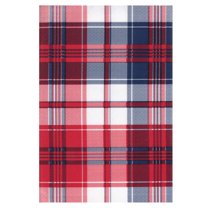 Patriotic Plaid PEVA Vinyl Tablecloth 4th of July Flannel Backed (52 x ...