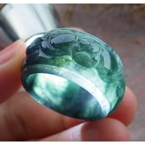 Certified Green Burma 100% Natural A JADE Jadeite Dragon RING USA. 9 ...