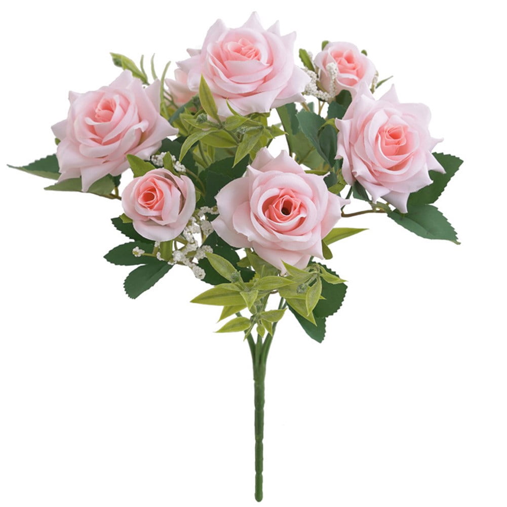 Ceise 7 Heads Artificial Flowers Silk Flower Bouquet Fake Rose Wedding ...