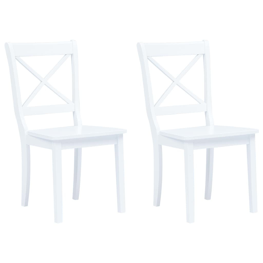 Click here for Vidaxl Dining Chairs 2 Pcs White Solid Rubber Wood... prices