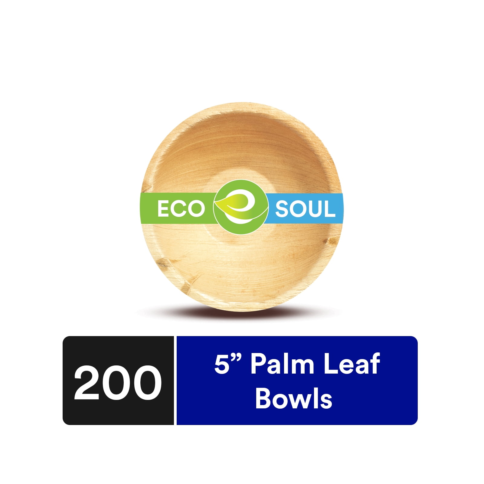 ECO SOUL 100% Compostable 5 Inch Palm Leaf Bowls, 200 Counts | Heavy ...