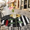 American Flag Round Fitted Tablecloth with Elastic Edged, Retro ...