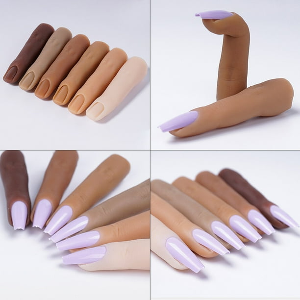 Nail Art Practice Hand Bendable Fake Fingernail for Starters Print ...