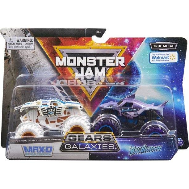 Monster Jam, Official Gears Max-D Vs. Galaxies Megalodon Die-Cast ...