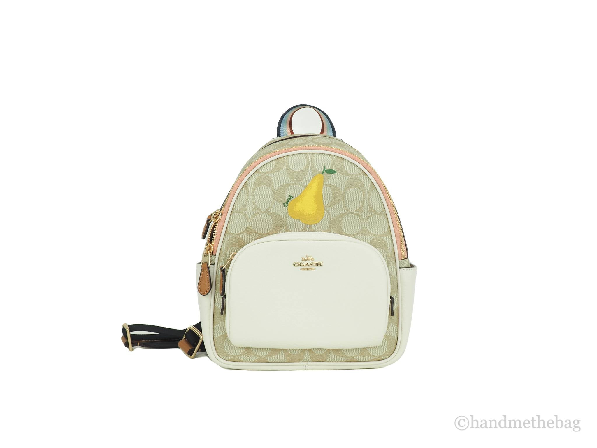 Coach (C8258) Mini Court Signature Coated Canvas Pear Motif Shoulder ...