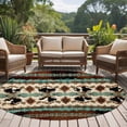 Boho Cowhide 6FT Round Area Rugs for Living Room Western Aztec Tribal ...