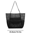 AFACUHX 2PC Mesh Beach Bag with Pockets and Strap Portable Beach Tote ...