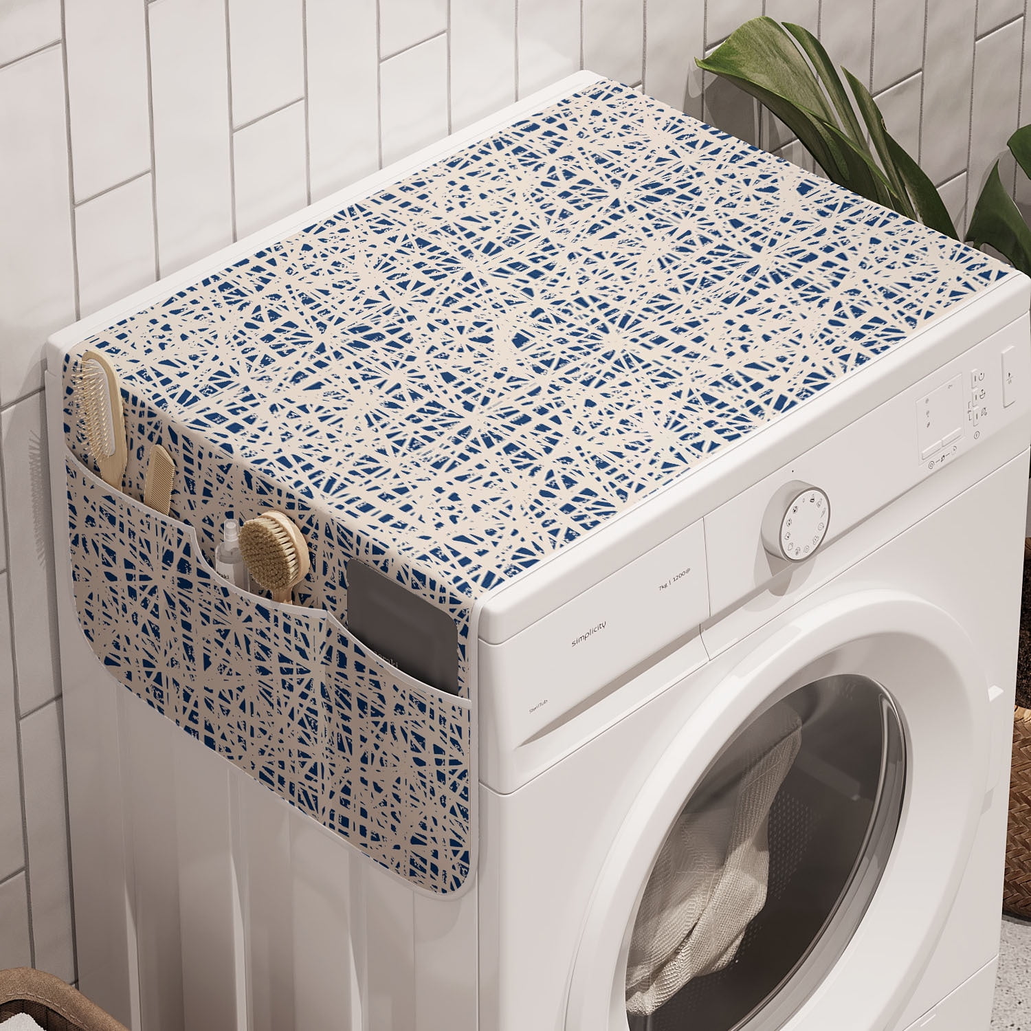 Ethnic Washing Machine Organizer, Watercolor Style Hand Drawn Grid ...