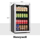 Honeywell Beverage Refrigerator and Cooler, 115 Can Mini Fridge with ...