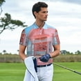 Cauagu Pastel Pink Beach Cafe Print Men's Polo Shirts, Short-Sleeve ...