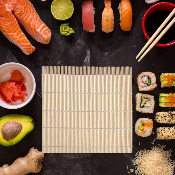 JQSM Bamboo Non-stick Sushi Rolling Mats Rice Paddles Roller Japanese ...