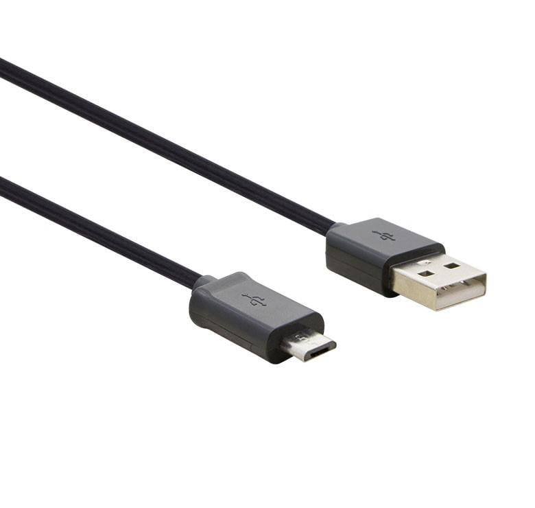 CABLE NEGRO DATOS Y CARGA CONECTOR USB A MICRO USB / 1.5M Fussion ...