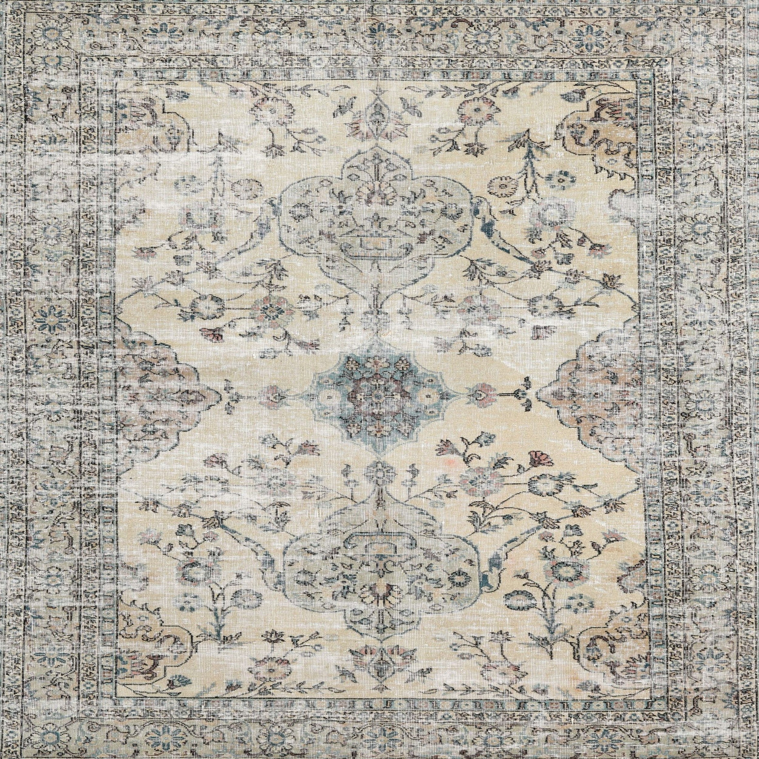 Ahgly Company Indoor Square Traditional Sage Green Persian Area Rugs, 6 ...