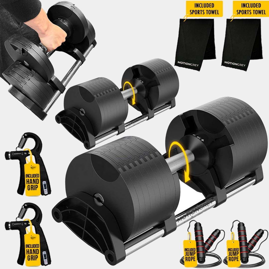 Click here for Motiongrey Adjustable Dumbbells Set 9-53 Lb With 2... prices