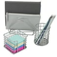 Wire Metal 5 in 1 Desk Organizer Set, Silver - Walmart.com