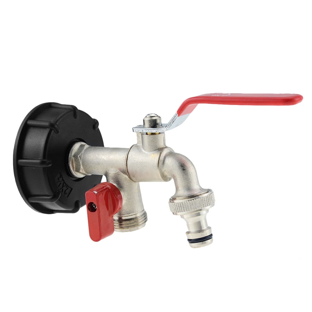 1/2Inch Tap Faucet Adapter Garden Brass 2 Valves Connector Hose Faucet ...